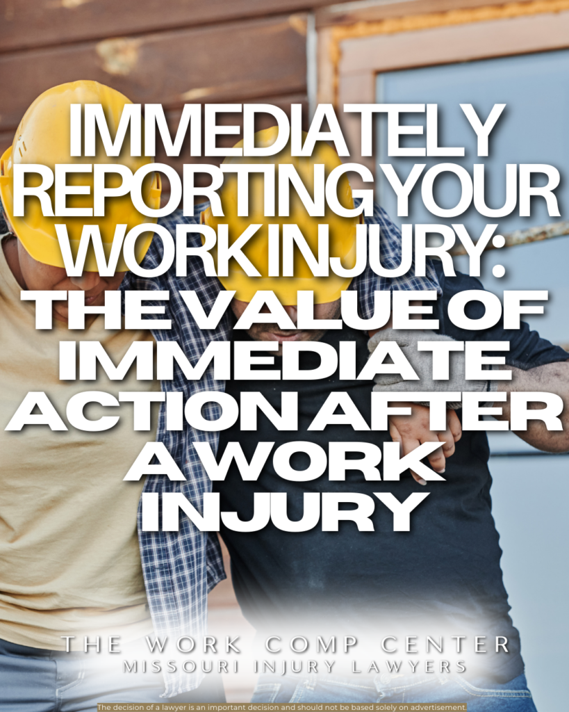 Immediately Reporting Your Work Injury